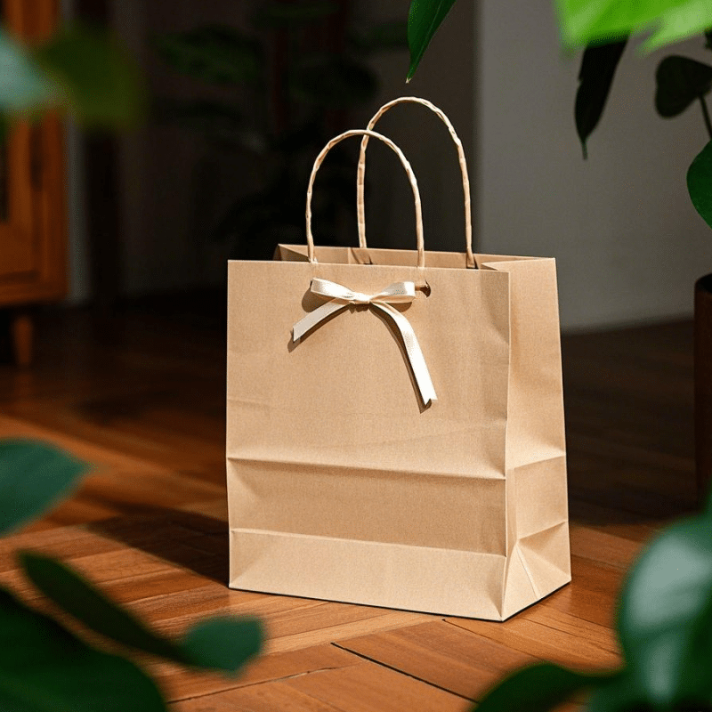 Custom Paper Shopping Bags with Ribbon Handles Wholesale - POZI Packaging